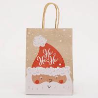 China Christmas Paper Gift Bags Reusable Kraft Paper Shopping Bags Logo Printed for sale