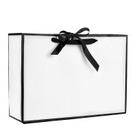 China Custom Printing Paper Gift Bags White Cardboard Shopping Bag For Shoes Clothing for sale