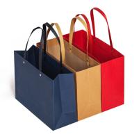 China Household Storage Bags Custom Logo Kraft Paper Bag with Disposable Patch Handle for sale