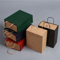 China Household Storage Bags Custom Logo Kraft Paper Bag with Disposable Patch Handle for sale