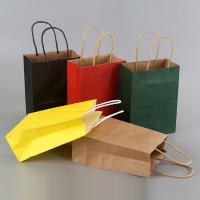China Household Storage Bags Custom Logo Kraft Paper Bag with Disposable Patch Handle for sale
