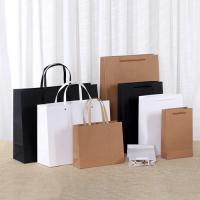 China Household Storage Bags Custom Logo Kraft Paper Bag with Disposable Patch Handle for sale