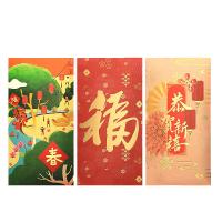 China Custom Chinese Lucky Money Envelopes Hot Stamping Lunar New Year Red Envelope for sale