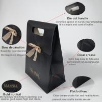 China Blush Durable Cosmetic Bag Plastic Paper Gift Bag with Hot Foil Logo OEM for sale