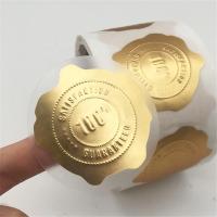 China Hot Stamping Gold Foil Label Stickers Waterproof Custom Metal Stickers for sale