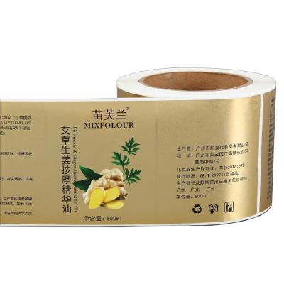 China Custom Adhesive Hair Oil Bottle Labels With Waterproof Material And Metallic Effect for sale