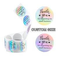 China Rainbow Flower Printing Adhesive Sticker Label For Greeting Cards Gift Wraps Mailers Bag for sale