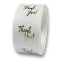 China Custom Self Adhesive Vinyl Stickers 1 Inch / 2.5 Inch Thank You Sticker Label for sale