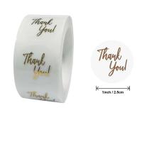 China Custom Self Adhesive Vinyl Stickers 1 Inch / 2.5 Inch Thank You Sticker Label for sale