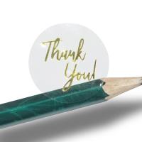 China Custom Self Adhesive Vinyl Stickers 1 Inch / 2.5 Inch Thank You Sticker Label for sale