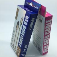 China Custom Design Gold Foil Paper USB Charger Cable Box Packaging with Printing Handling for sale