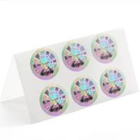 China Colorful Laser PET Holographic Adhesive Sticker Label For Security And Personal Care for sale