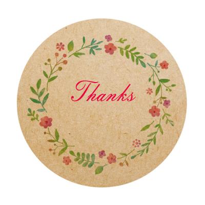 China Brown Kraft Paper Sticker Label Self Adhesive Circle Round Product Label for sale