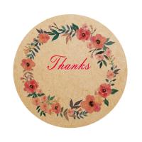 China Brown Kraft Paper Sticker Label Self Adhesive Circle Round Product Label for sale