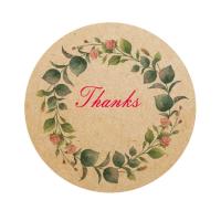 China Brown Kraft Paper Sticker Label Self Adhesive Circle Round Product Label for sale