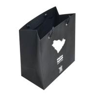 China Promotion 350g White Card Paper Bag With Handle Black Handbag Custom Logo Printing for sale