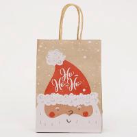 China Reusable Christmas Kraft Paper Packaging Bags With Handles Offset Printing for sale