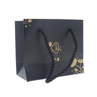 China Black Jewellery Paper Bag Retail Paper Shopping Bags With Handles for sale