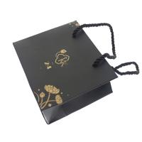 China Black Jewellery Paper Bag Retail Paper Shopping Bags With Handles for sale