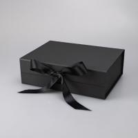 China Gold Foil Folding Paper Box Cardboard Magnetic Gift Box With Ribbon for sale