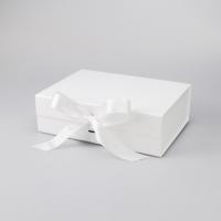 China Gold Foil Folding Paper Box Cardboard Magnetic Gift Box With Ribbon for sale