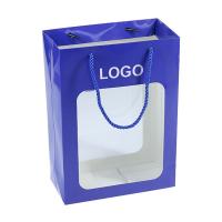 China Offset Printing Paper Gift Bags Eco Friendly Kraft Paper Gift Bags With Window for sale