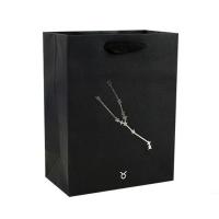 China Matt Black Kraft Paper Gift Bags Clothing Packaging Bags With Handles And String for sale