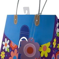 China Recyclable Flat Bottom Kraft Paper Bags Custom Logo Grocery Shopping Bag for sale