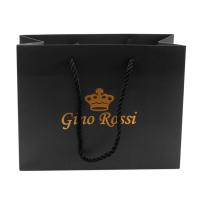 China Black Paper Gift Bags With Handle Luxury Custom Clothing Packaging Bags for sale