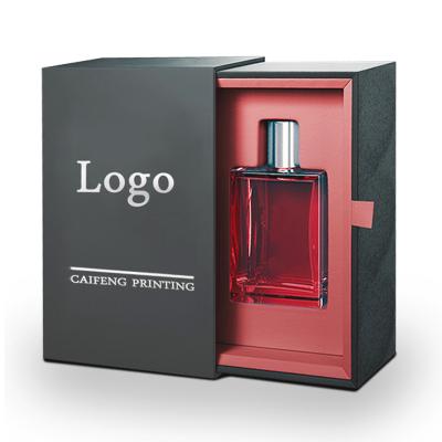 China Custom Cosmetic Perfume Cardboard Packing Box with Stamping Logo and CMYK Sliding Drawer for sale