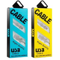 China CMYK Custom Art Coated Paper USB Cable Data Cable Packaging Box with Hanger Hole for sale