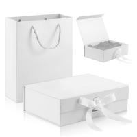 China Cardboard Folding Paper Box With Bow Ribbon Magnetic Closure Luxury Mailer Boxes for sale
