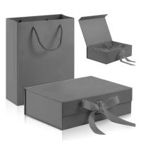China Cardboard Folding Paper Box With Bow Ribbon Magnetic Closure Luxury Mailer Boxes for sale
