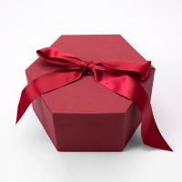China Hexagon Cardboard Magnetic Box Rigid Double Door Gift Box For Beverages for sale