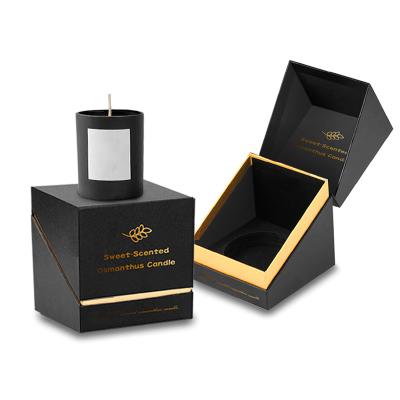 China Coated Paper Candle Jar Gift Boxes Custom Logo Luxury Packaging OEM CMYK Empty Paper Box for sale
