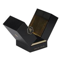 China Custom Double Door Perfume Box in Black for Environmental Material and Luxury Packing for sale