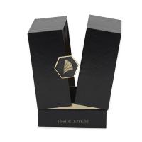China Custom Double Door Perfume Box in Black for Environmental Material and Luxury Packing for sale