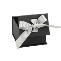China Custom Logo UV Coating Cardboard Flip Ring Earring Packaging Box with Ribbon Design for sale
