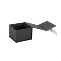 China Custom Logo UV Coating Cardboard Flip Ring Earring Packaging Box with Ribbon Design for sale