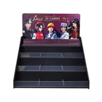China Large Cardboard Counter Display Stands Cosmetic Makeup Eyelash Retail Display for sale