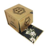 China Customized Brand Printed Magnetic Flip Shaped Box Jewelry Cosmetics Fragrance Candle Packaging With Paperboard Sponge Lining for sale
