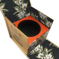 China Customized Brand Printed Magnetic Flip Shaped Box Jewelry Cosmetics Fragrance Candle Packaging With Paperboard Sponge Lining for sale
