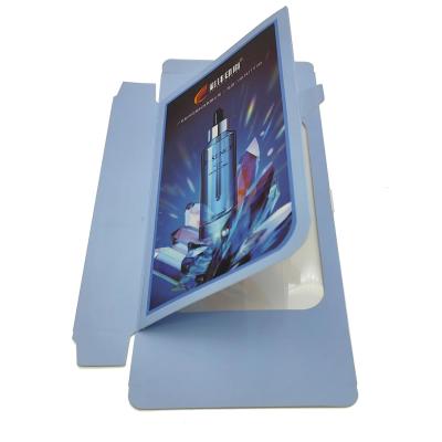 China Custom Folding Cardboard Box At The Top Of Cosmetic Packaging With Transparent PVC Windows After Opening for sale