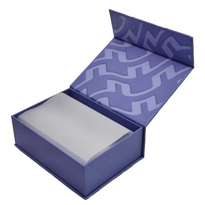 China Custom Rigid Silk Scarf Gift Box Paperboard With Tissue Paper And Magnet Closure For Easy Shipping for sale