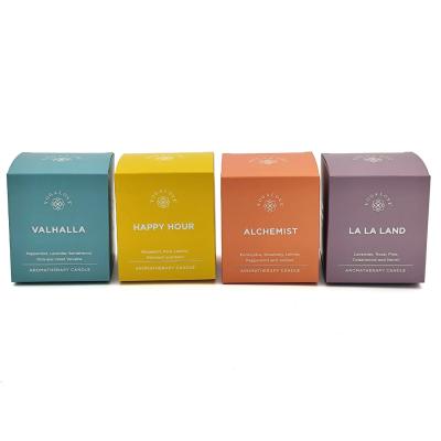 China Eco Friendly Wholesale Customized Private Label Luxury Matte Custom Logo Printing 8oz Square Candle Jar Paper Box for sale