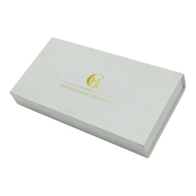 China Custom Luxury Rigid Fancy Gold Foil Stamping Logo Square Rectangle Candy Chocolate Packaging Box With Insert for sale