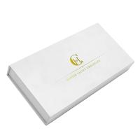 China Custom Gold Stamping White Rigid Paper Box Magnetic Closure Golden Packaging Box Luxury Chocolate Gift Boxes for sale