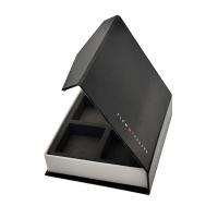 China Flip-top Gift Packaging Case Velvet Necklace Ring Boxes Popular Custom Pink Black Red Soft Flannel Jewelry Box for sale