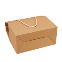 China Custom Recycled Kraft Paper Box with Rope Handle Made from Art Paper for Food Grade Packaging for sale