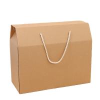 China Custom Recycled Kraft Paper Box with Rope Handle Made from Art Paper for Food Grade Packaging for sale